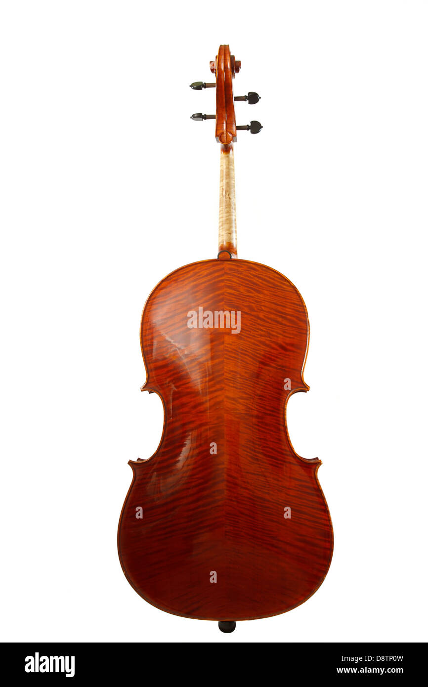 Musical instrument, Cello, photographed against a white background ...