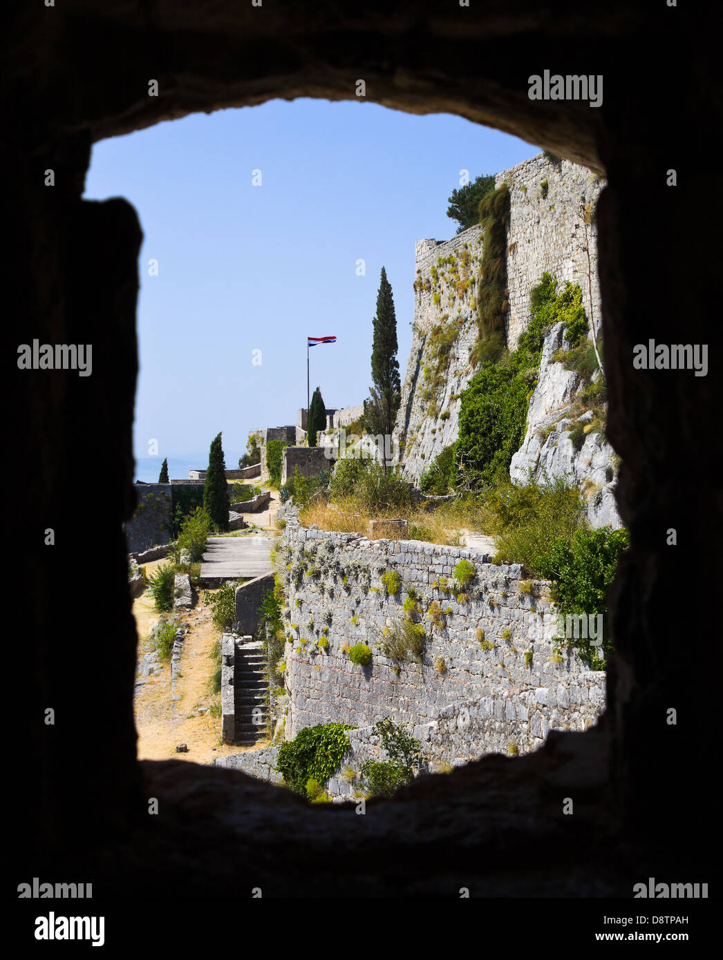 Window at old fort in Klis, Croatia Stock Photo - Alamy