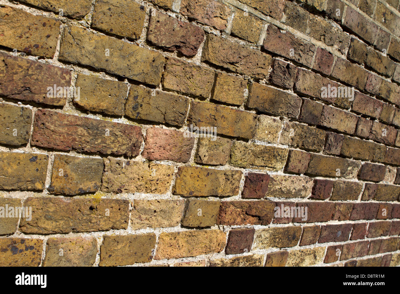 Brick wall viewed at an angle Stock Photo - Alamy