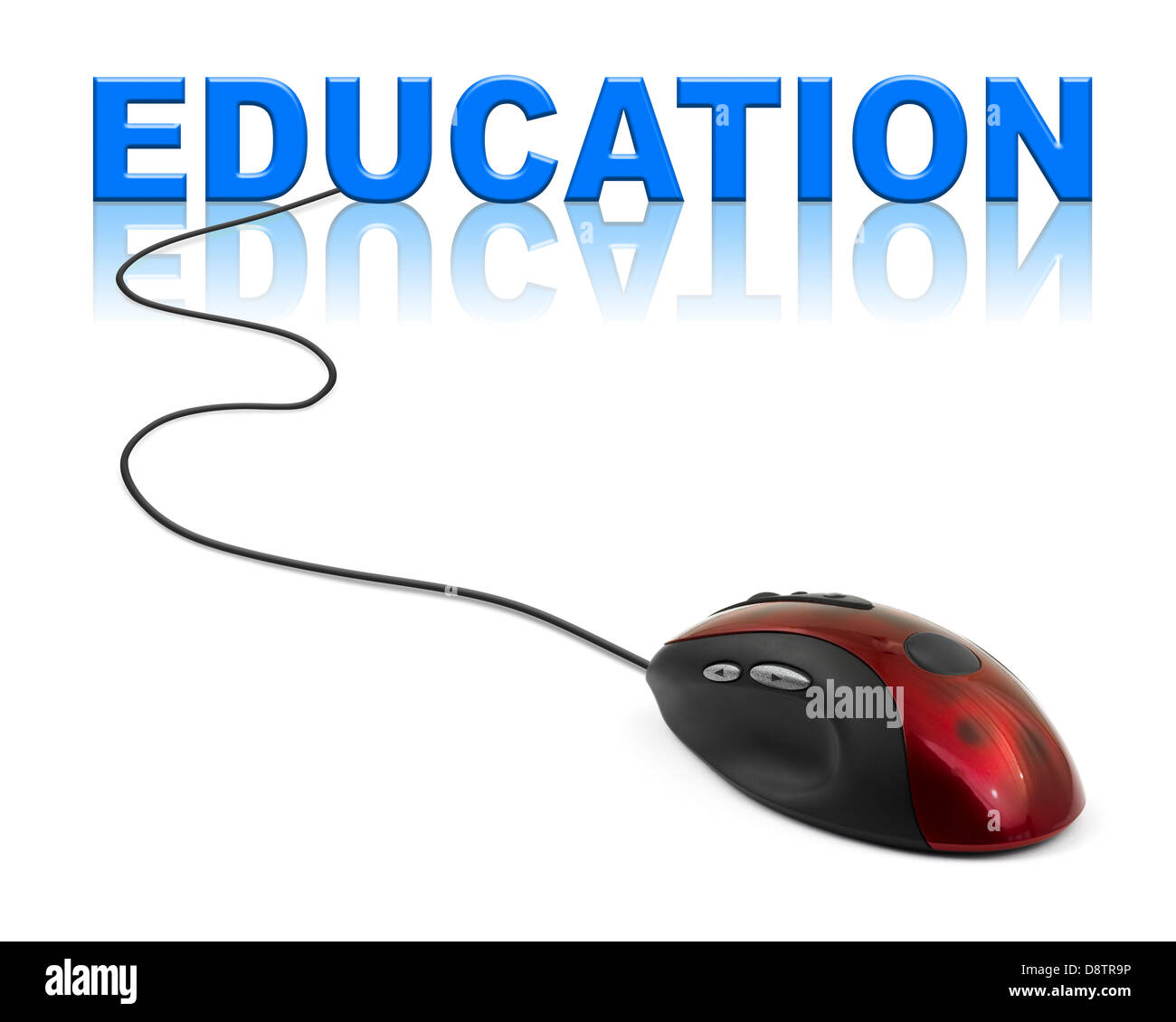 Computer mouse and word Education Stock Photo - Alamy