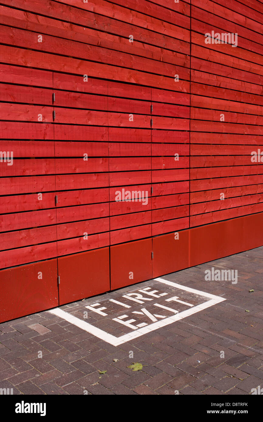 Exterior of the 250-seat temporary wood panelled auditorium for the ...