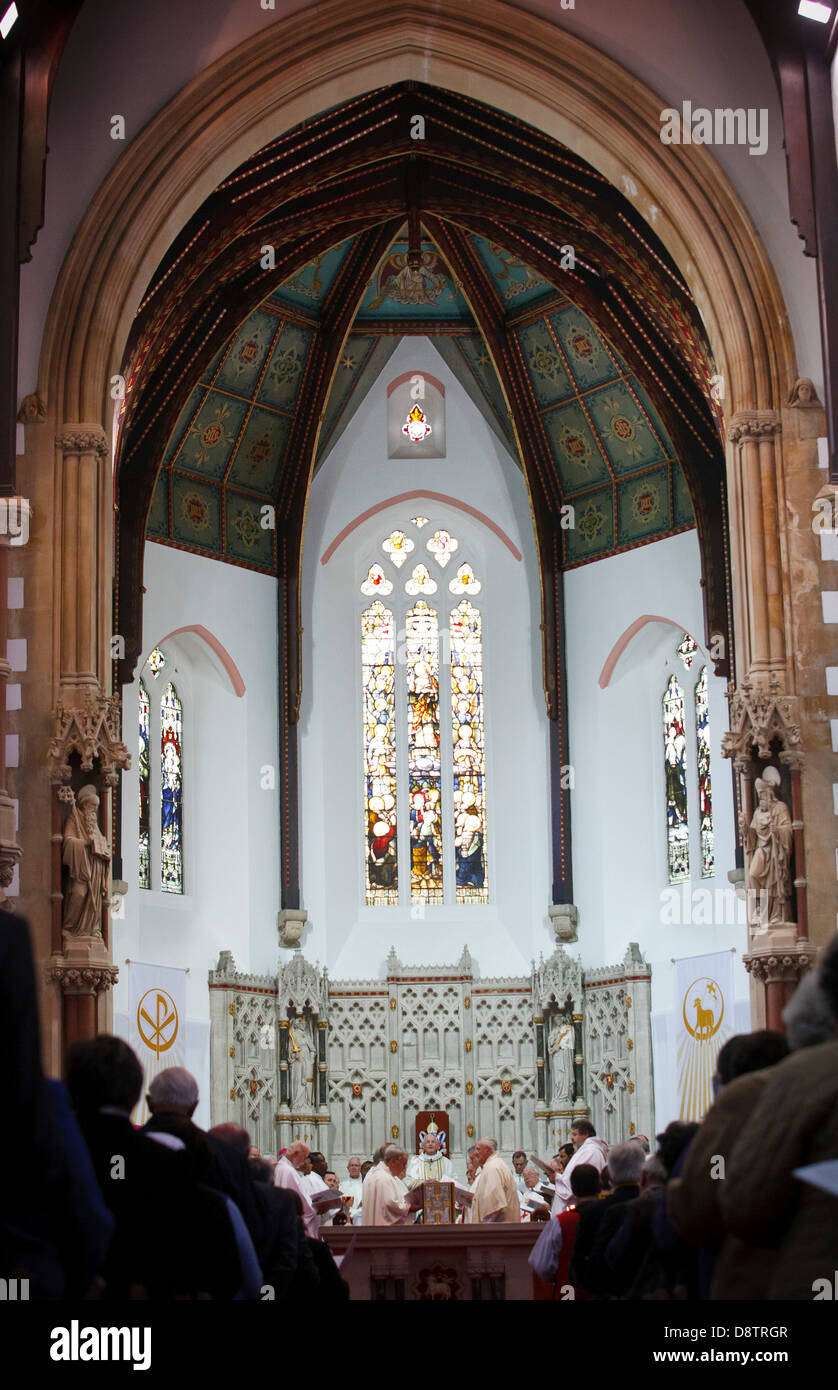 Catholic Mass, St Josephs Cathedral, Swansea, South Wales Stock Photo ...