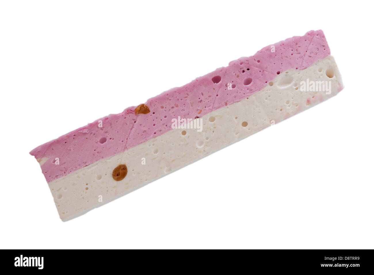 A Barratt natural nougat candy bar on a white background Stock Photo ...