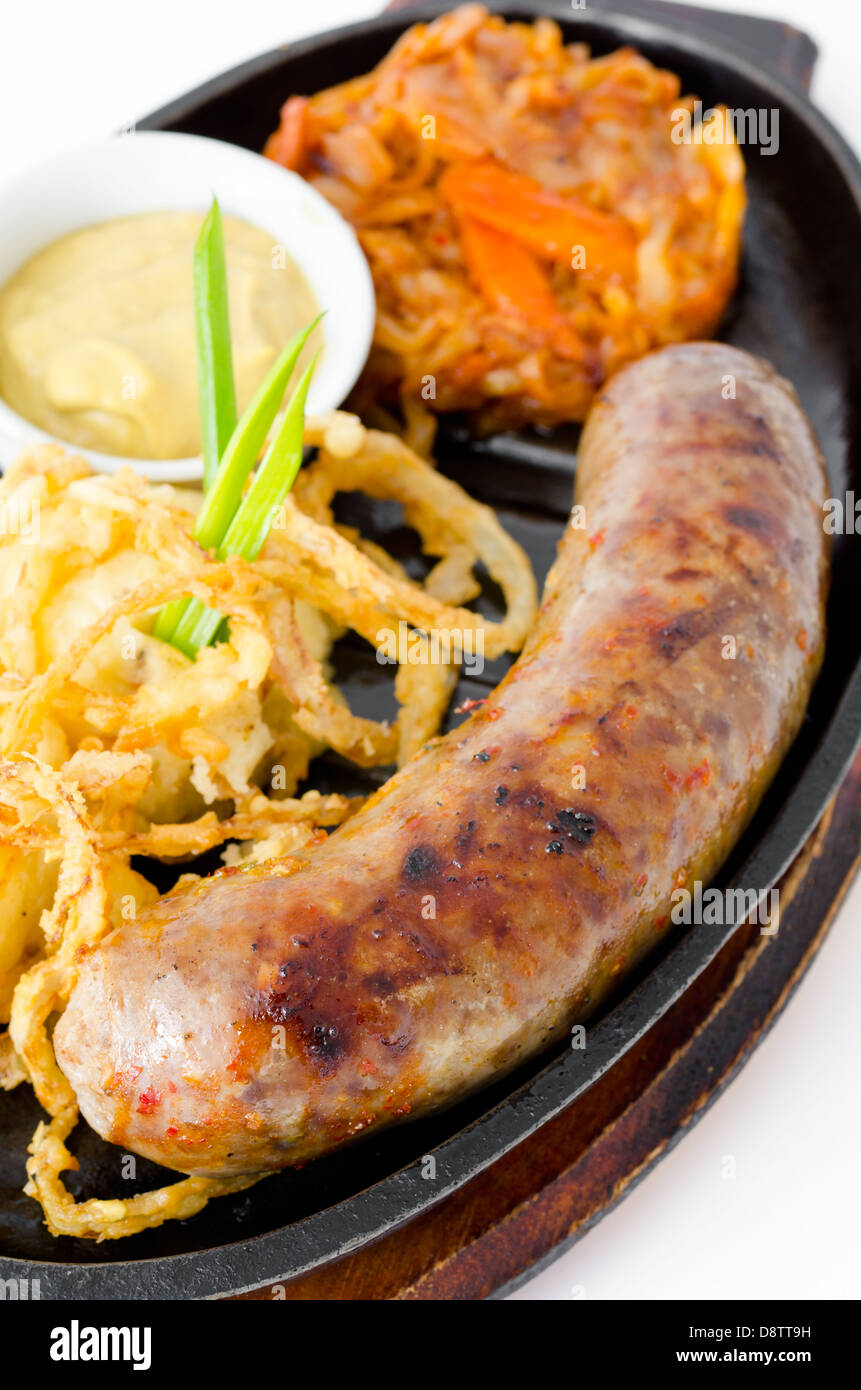 grilled frankfurter with vegetables Stock Photo - Alamy