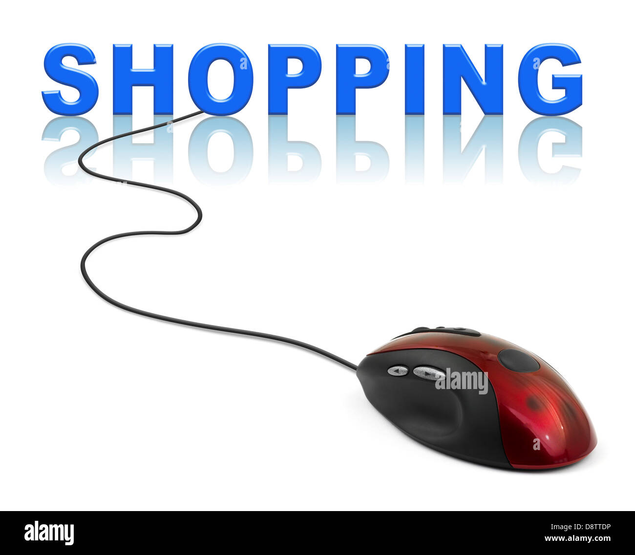 Computer mouse and word Shopping Stock Photo - Alamy