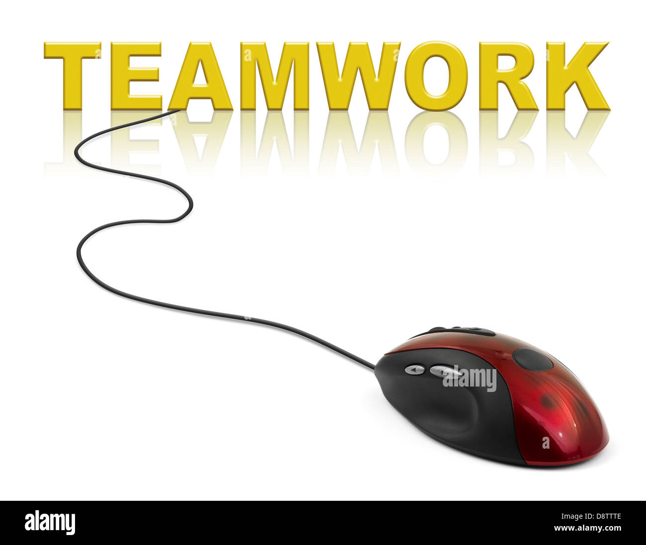 Computer mouse and word Teamwork Stock Photo - Alamy