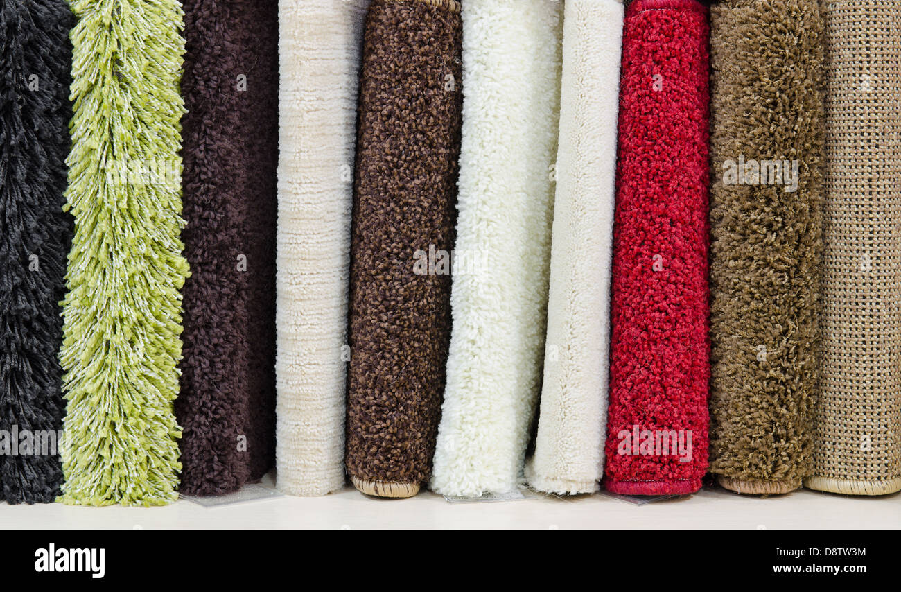 carpet demo samples at showcase Stock Photo - Alamy