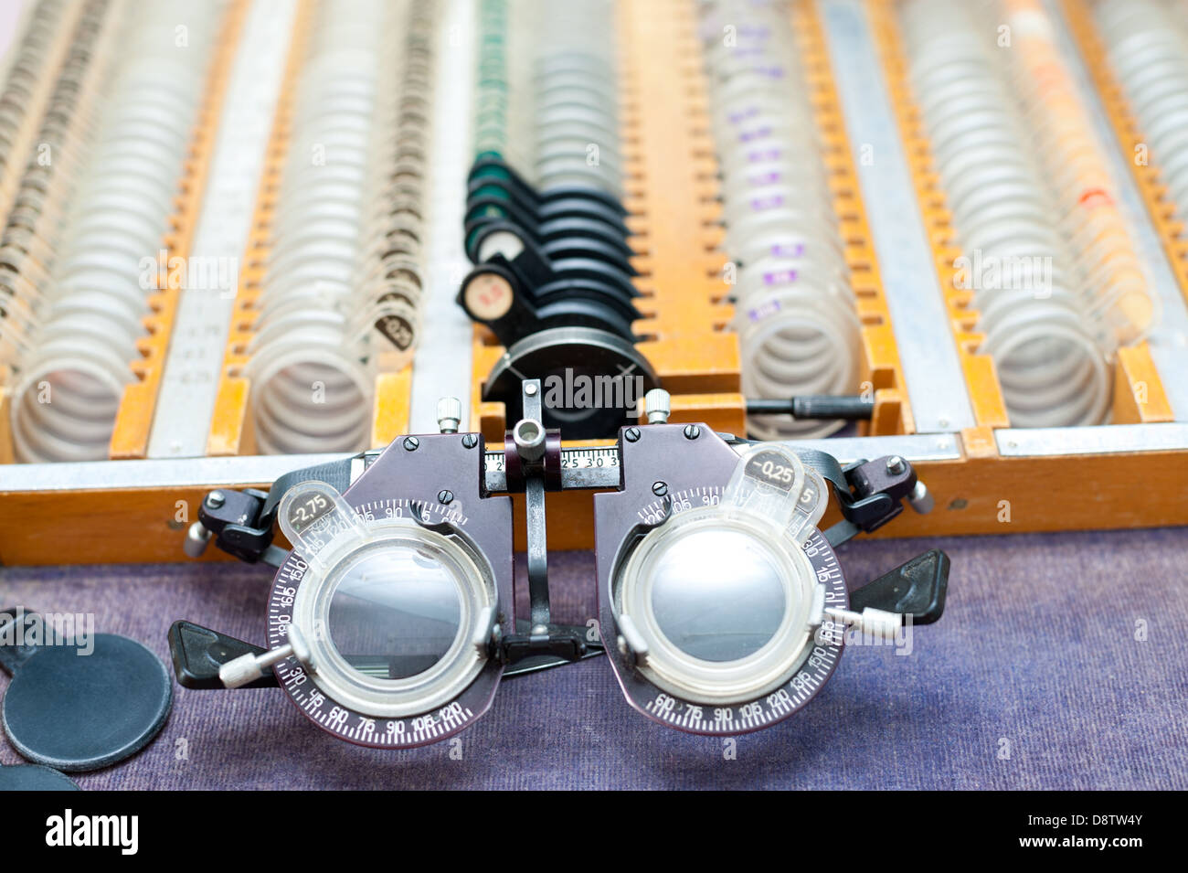 optometric frame and lenses set Stock Photo - Alamy