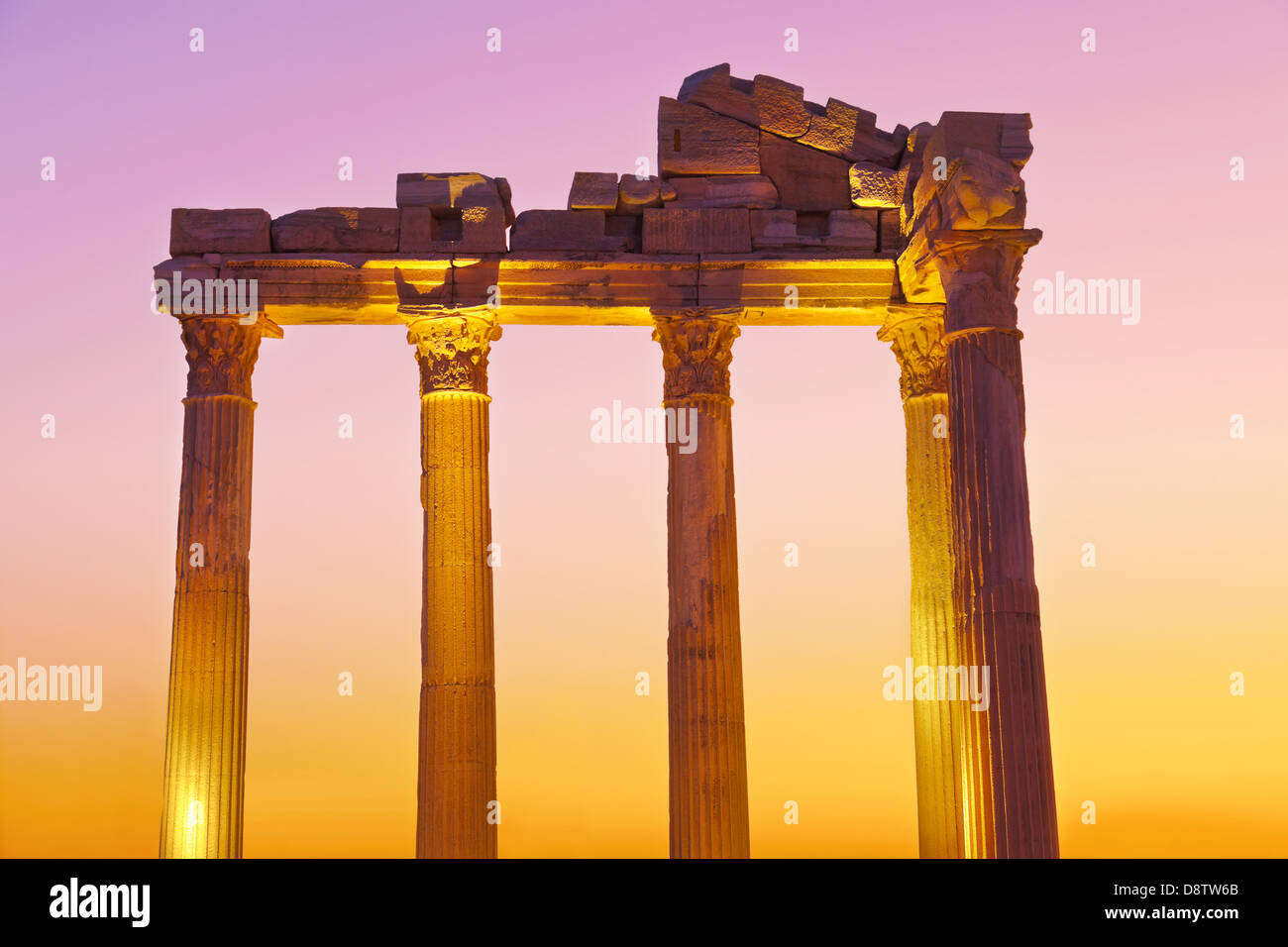 Old ruins in Side, Turkey at sunset Stock Photo - Alamy