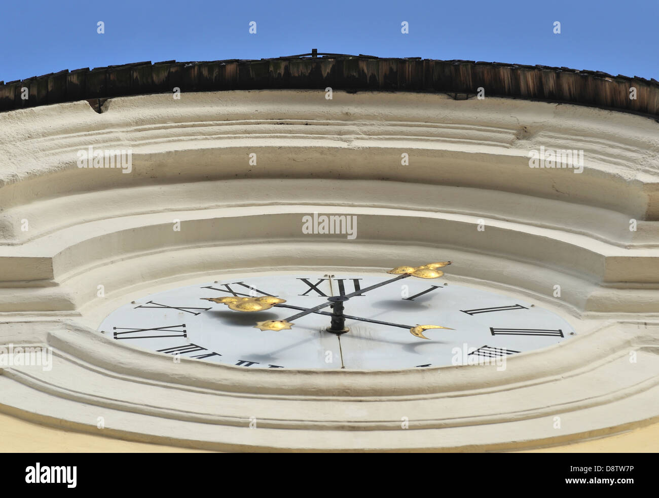 Clock on St John's Church tower, Szentendre, Hungary Stock Photo - Alamy
