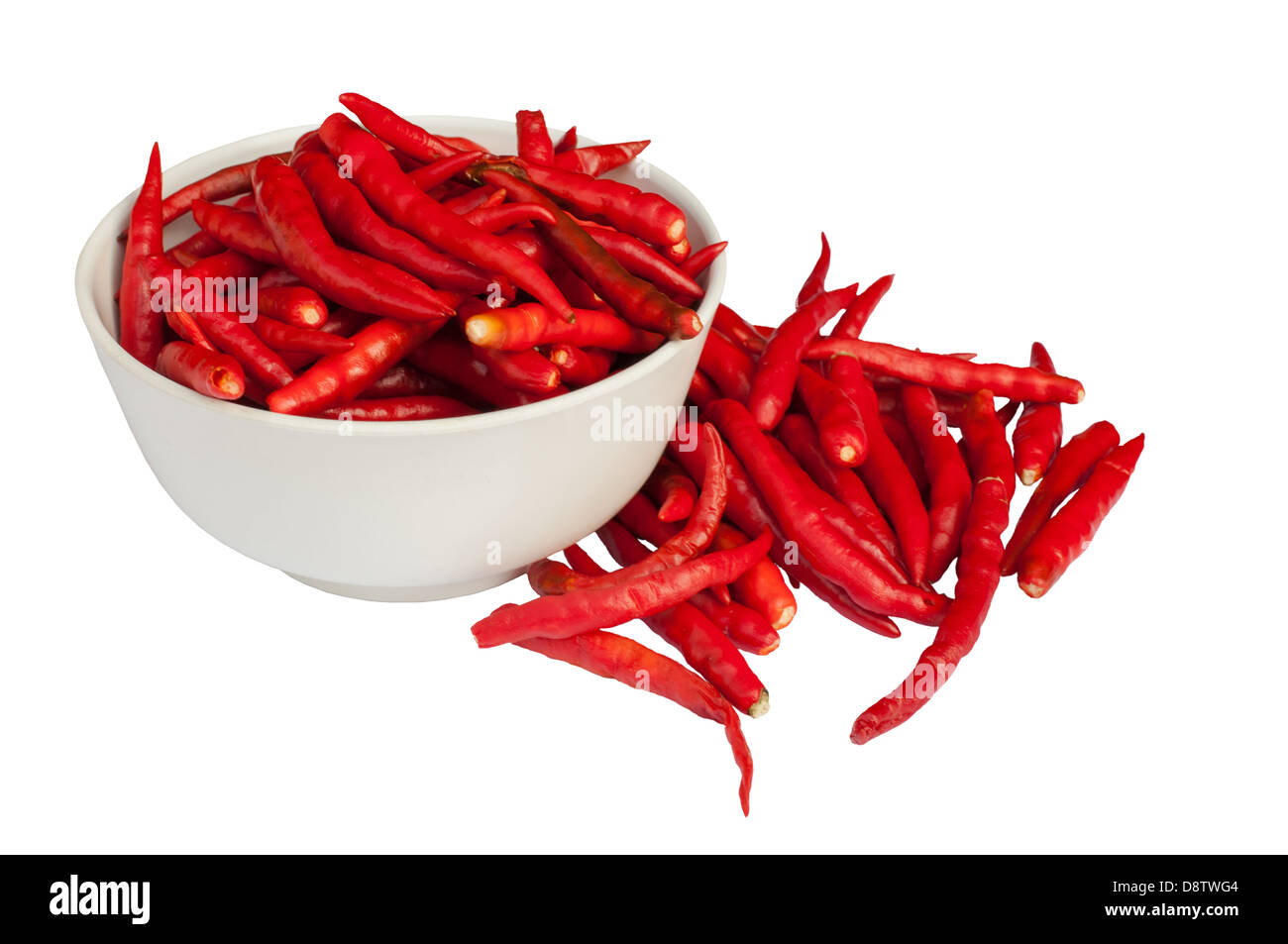 Red Chilli isolated on White Stock Photo - Alamy