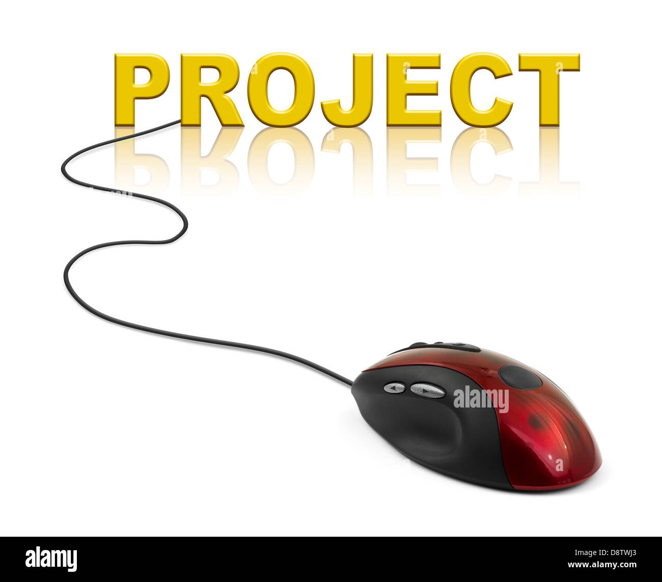 Computer mouse and word Project Stock Photo - Alamy