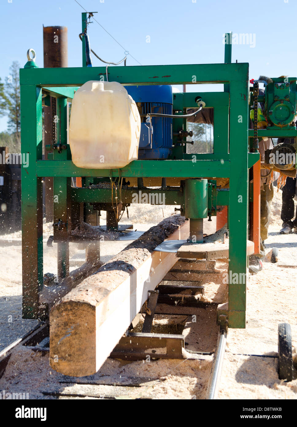 at powersaw bench Stock Photo - Alamy