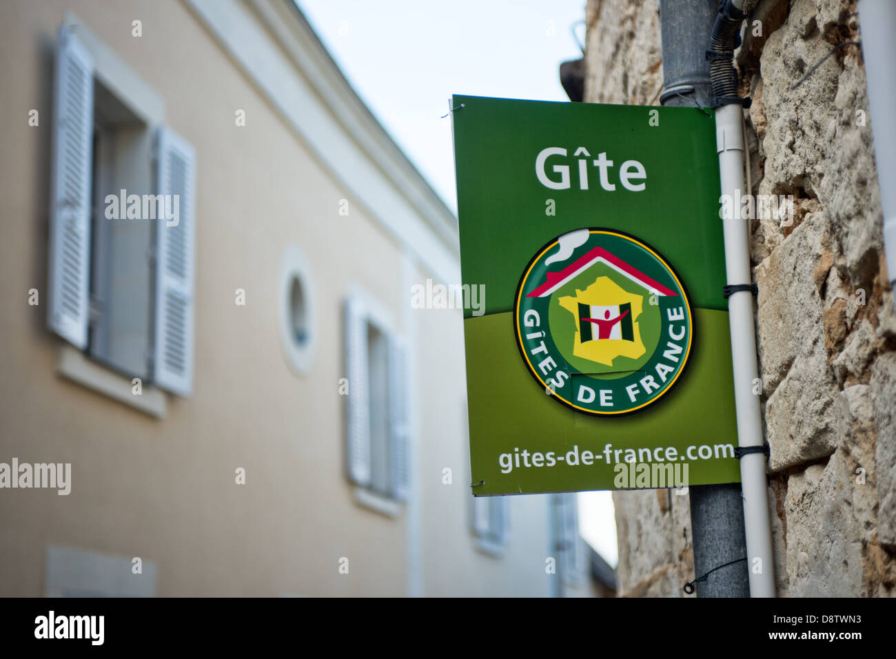 A Gites de France advertising board in a French village street Stock ...