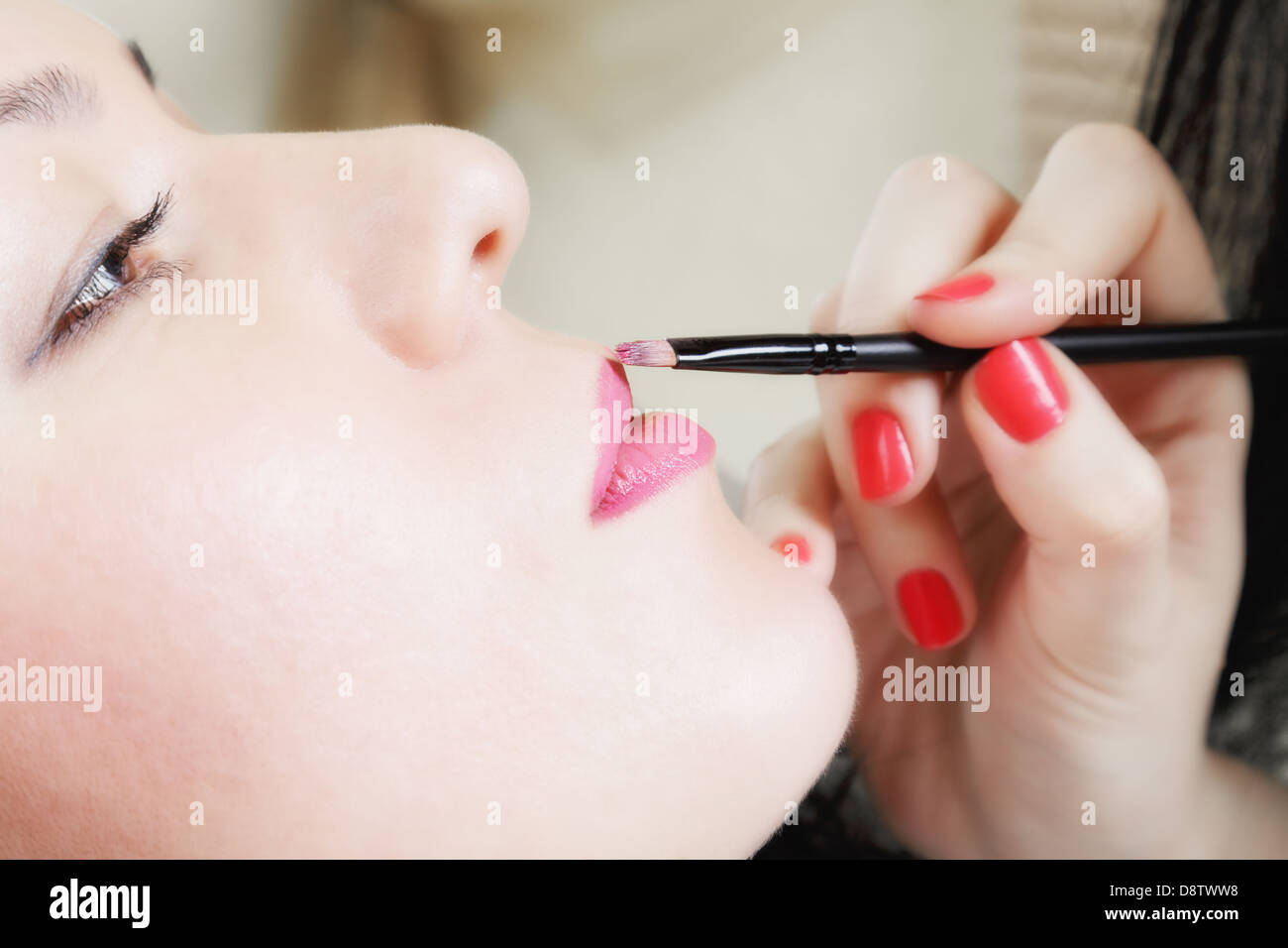 Woman lipstick pink hi-res stock photography and images - Alamy