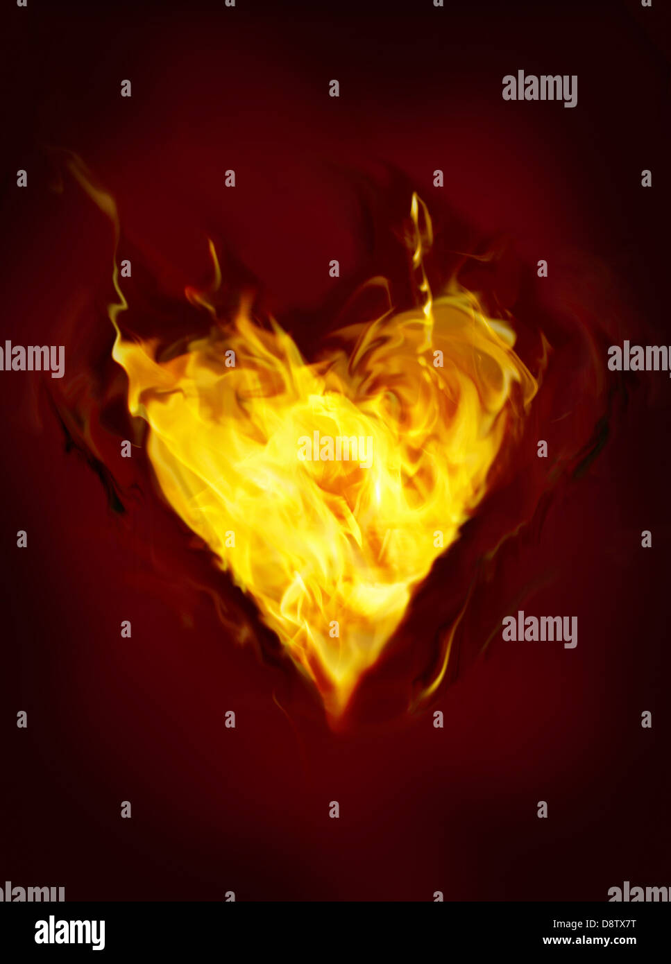 heart on fire Stock Photo - Alamy