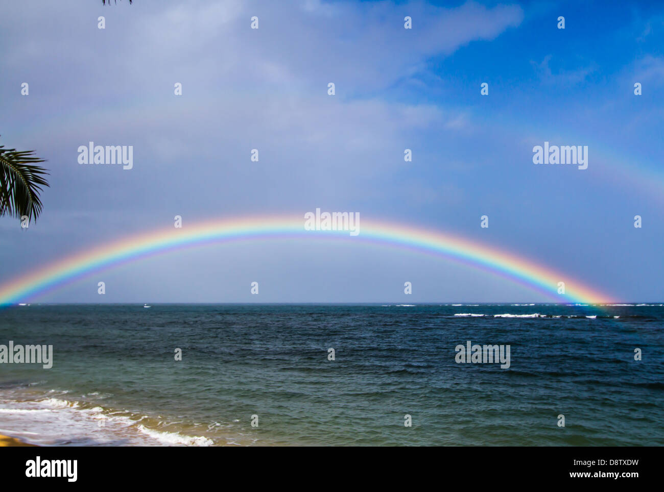 Double Rainbow on the north shore of Oahu Hawaii USA Stock Photo - Alamy