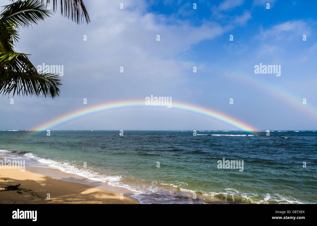 Double Rainbow on the north shore of Oahu Hawaii USA Stock Photo - Alamy