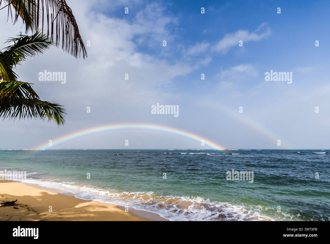 Double Rainbow on the north shore of Oahu Hawaii USA Stock Photo - Alamy