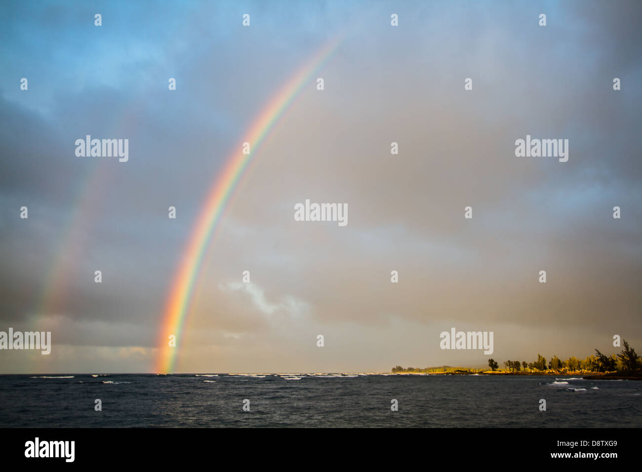 Double Rainbow over the Ocean Stock Photo - Alamy