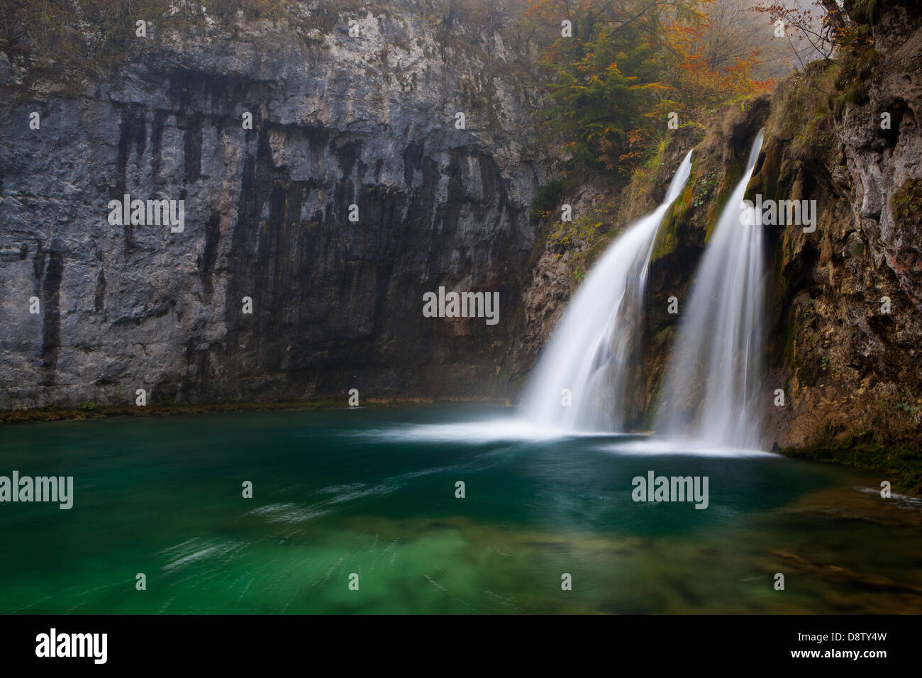 The first waterfall on river Korana, National Park Plitvice Lakes ...