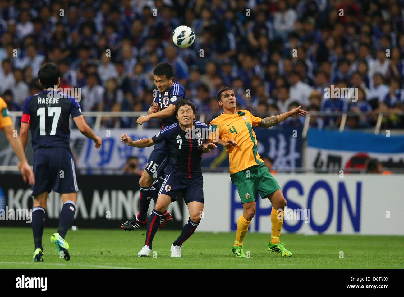 Saitama, Japan. 4th June 2013. (L to R) Yasuyuki Konno, Yasuhito Endo ...
