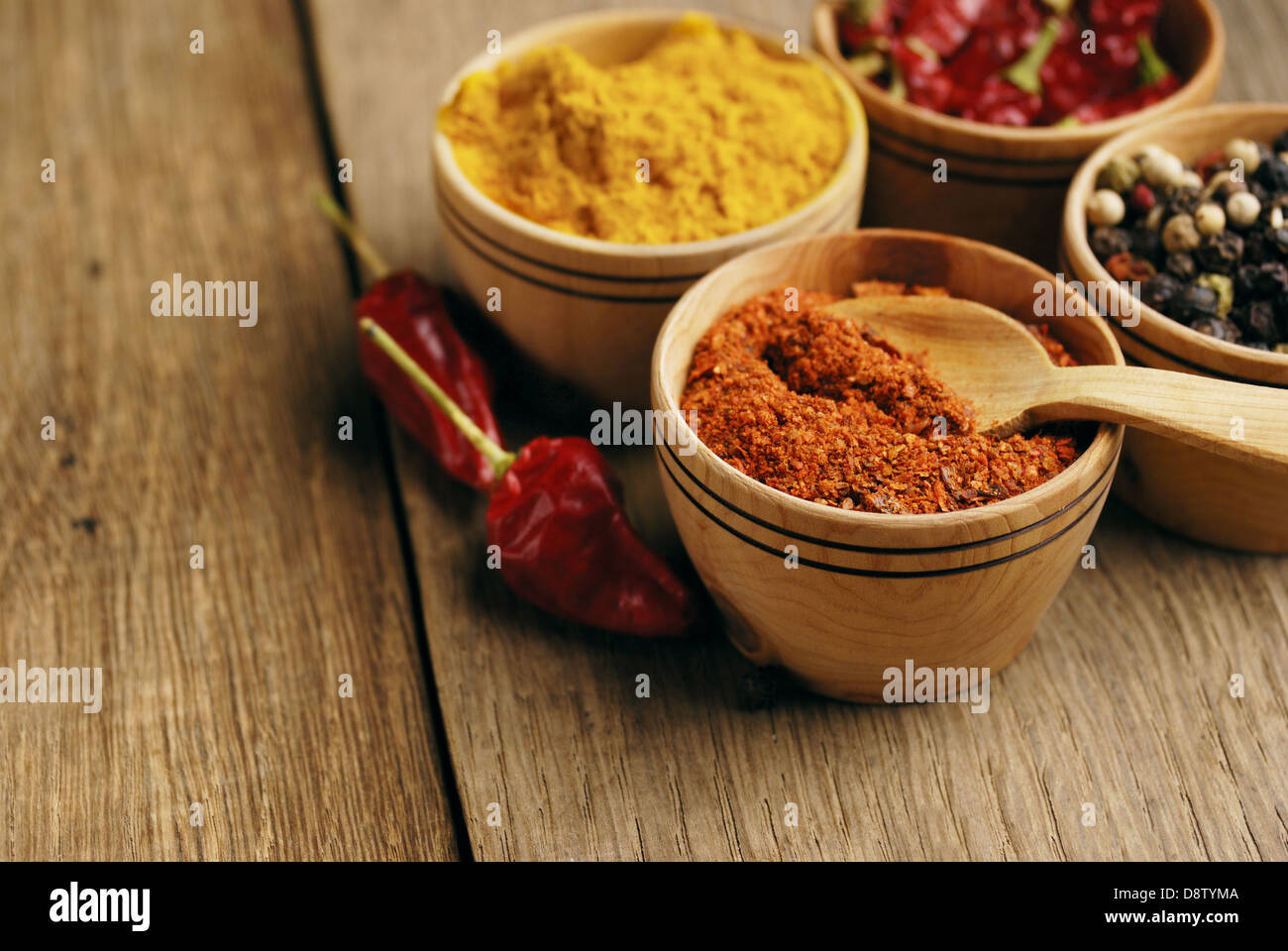 Four kinds of seasonings Stock Photo - Alamy