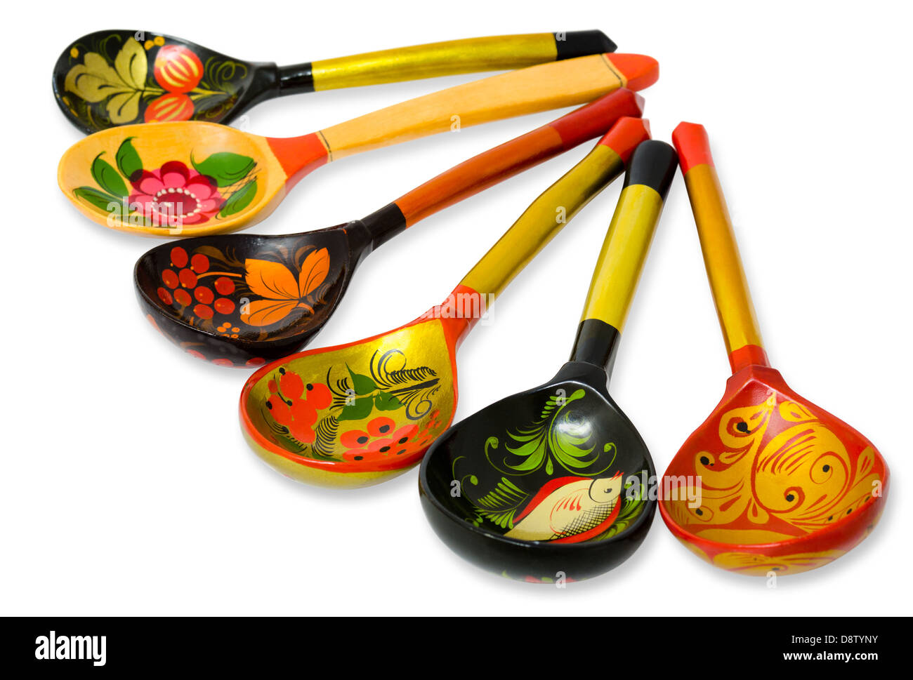 wooden Russian spoons Stock Photo - Alamy