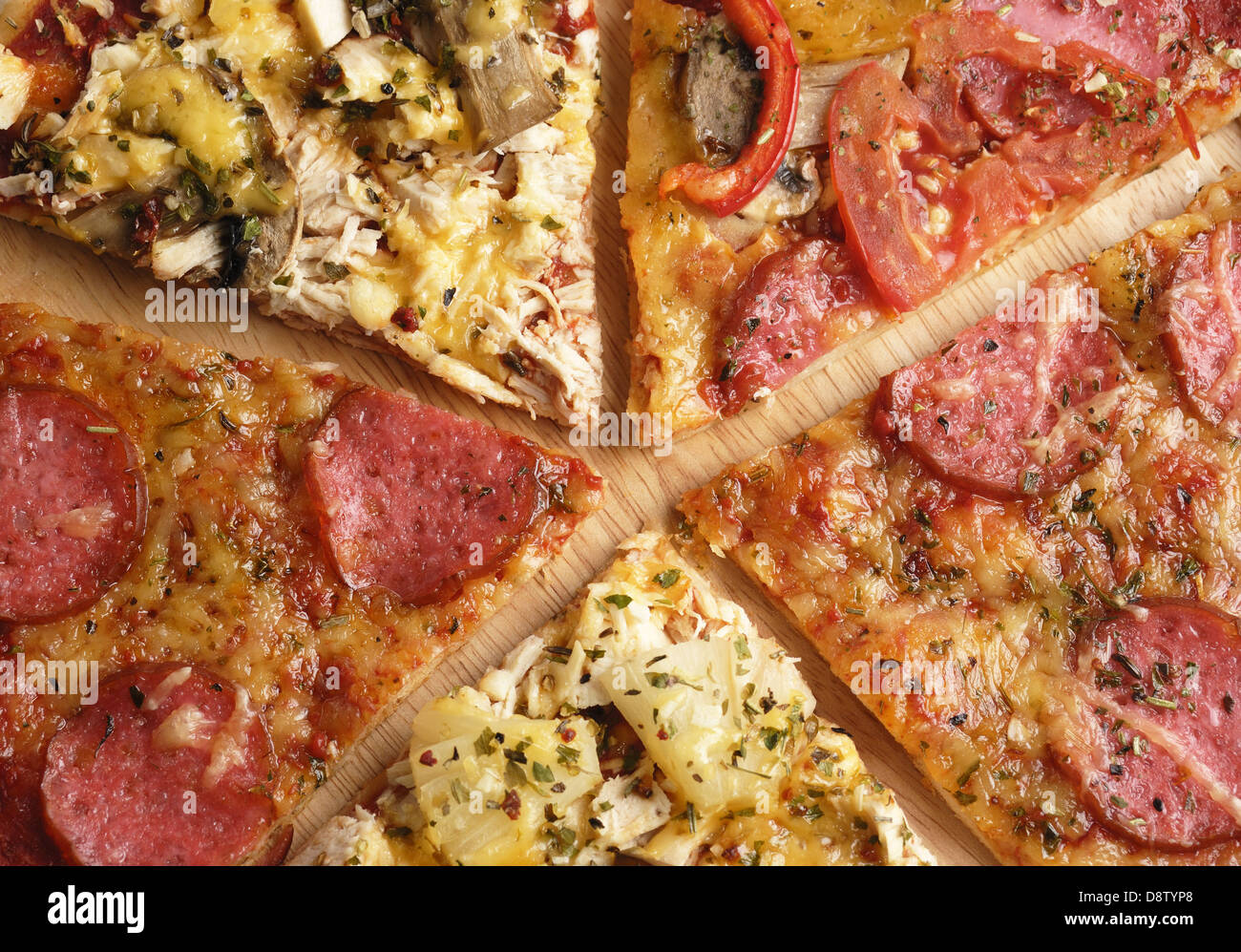 Five pizza slices Stock Photo - Alamy