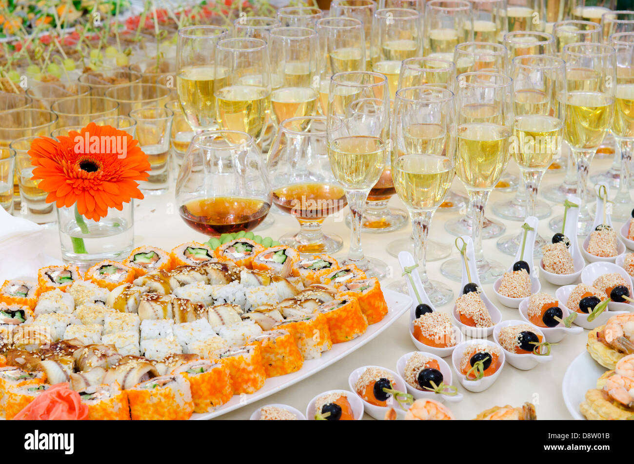 sushi buffet table Stock Photo - Alamy