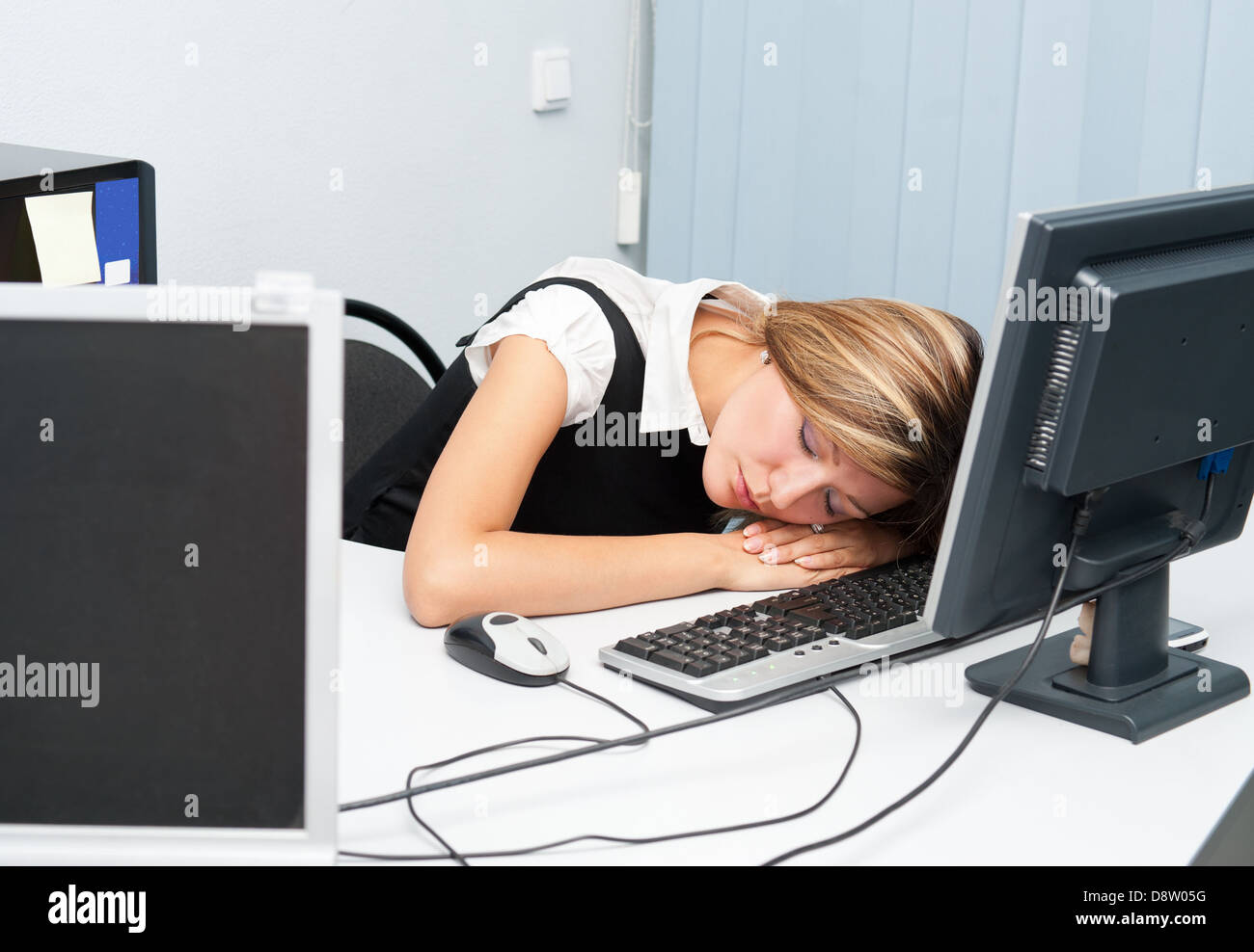 sleep at computer Stock Photo - Alamy