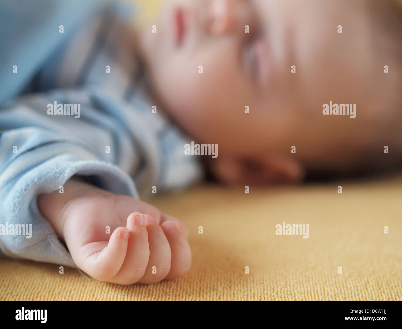 Sleeping four week old baby Stock Photo - Alamy