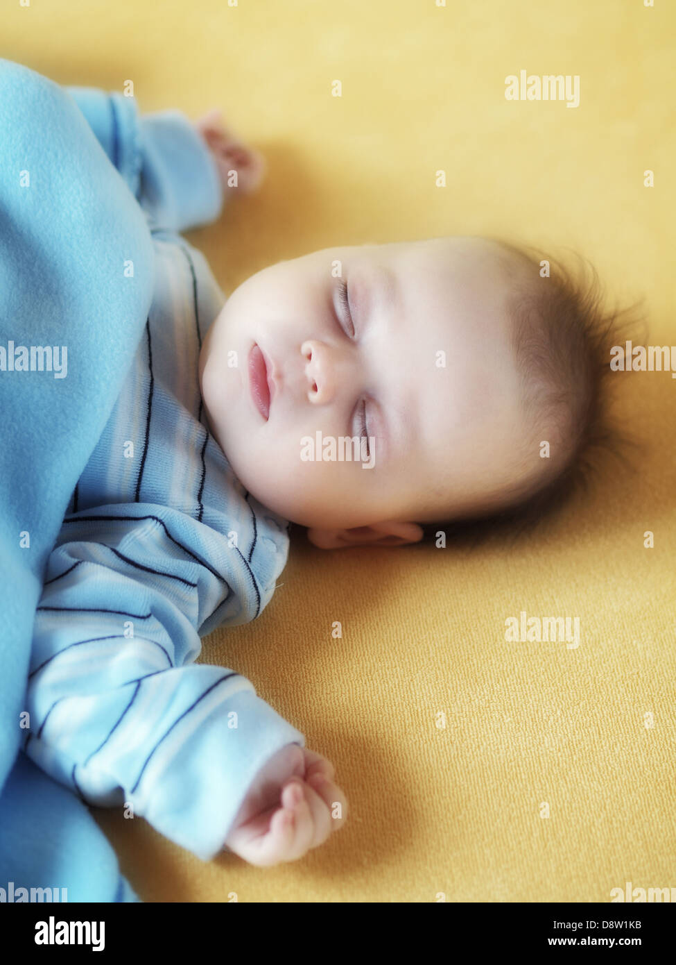 Sleeping four week old baby Stock Photo - Alamy