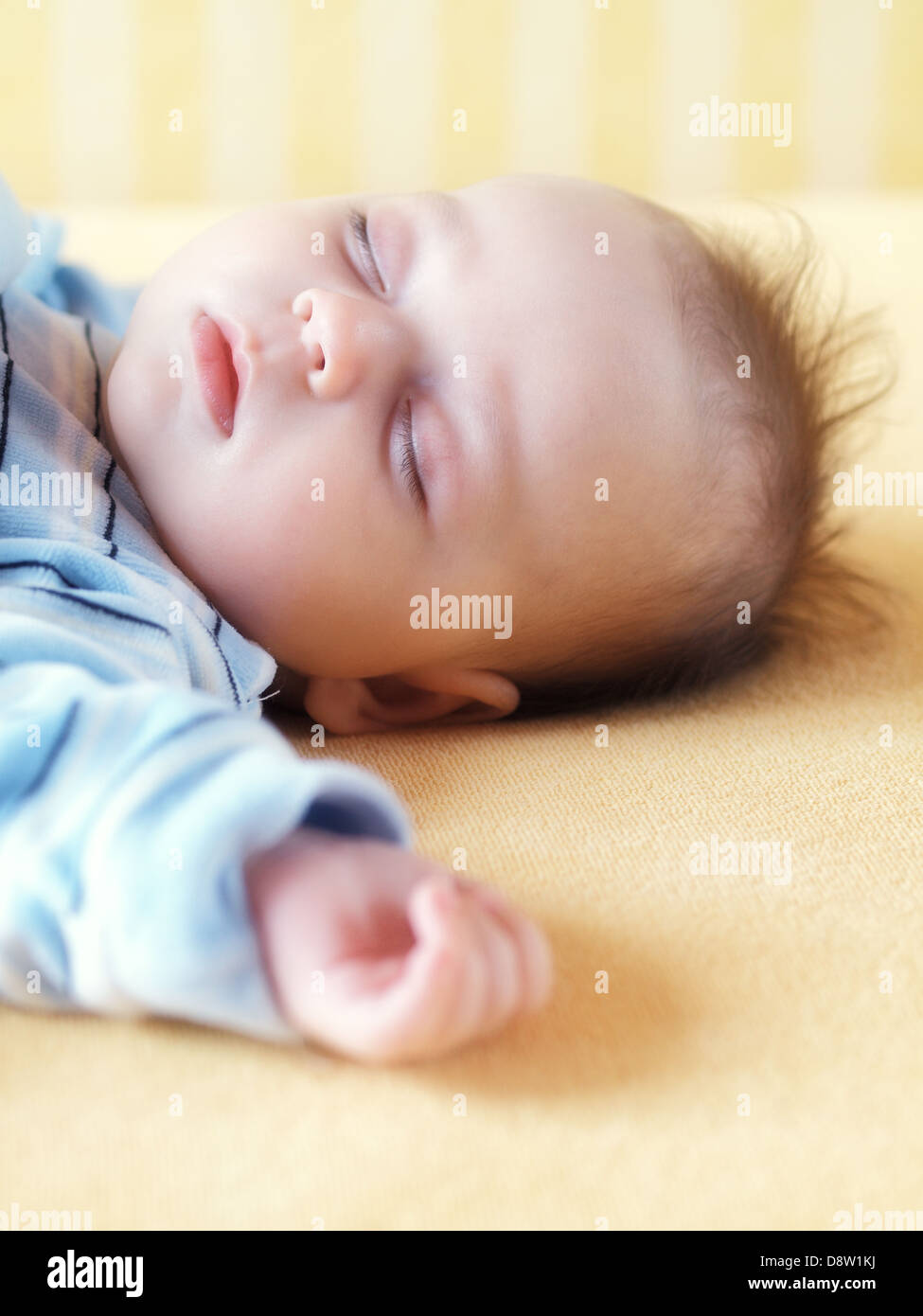 Sleeping four week old baby Stock Photo - Alamy