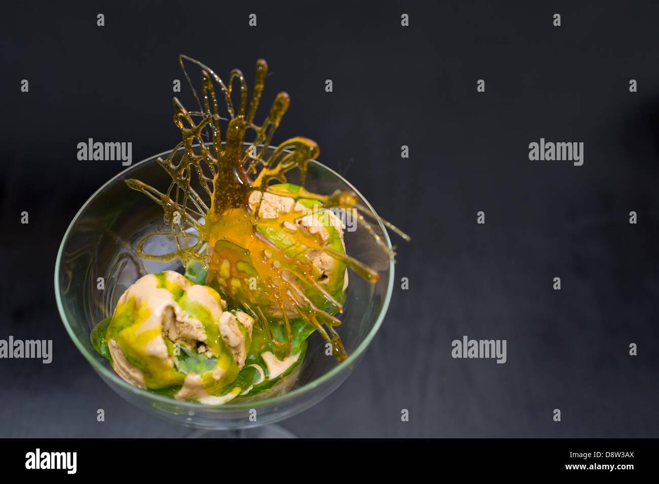 ice cream with caramel curl Stock Photo - Alamy