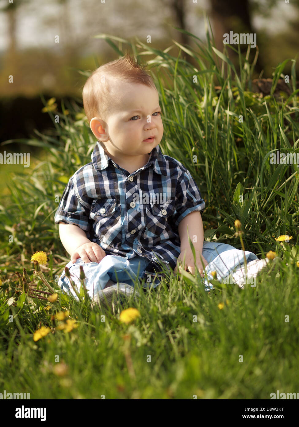 Outdoor baby in the spring Stock Photo - Alamy