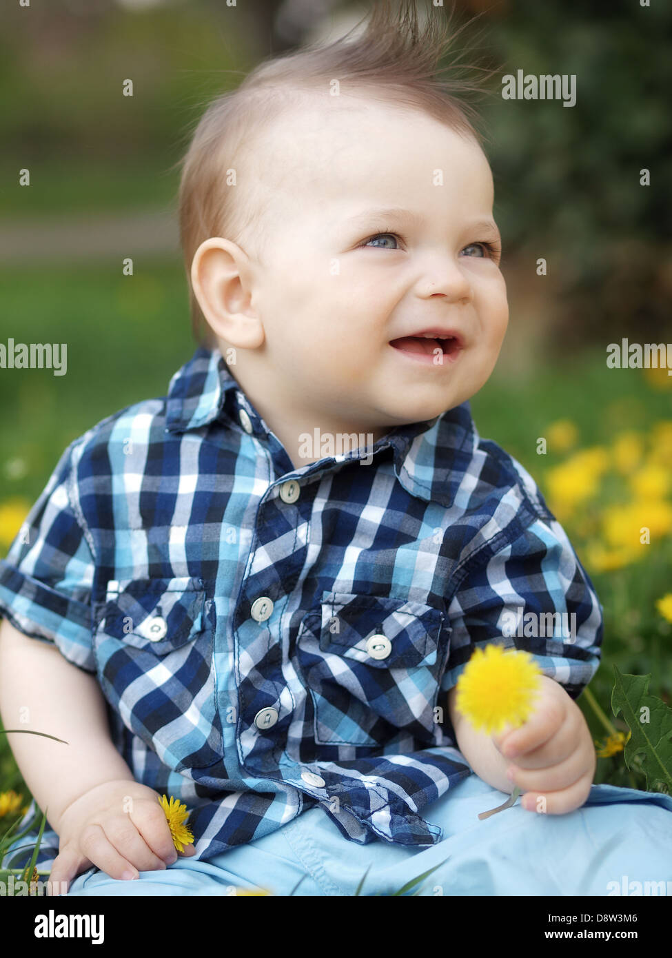 Outdoor baby in the spring Stock Photo - Alamy