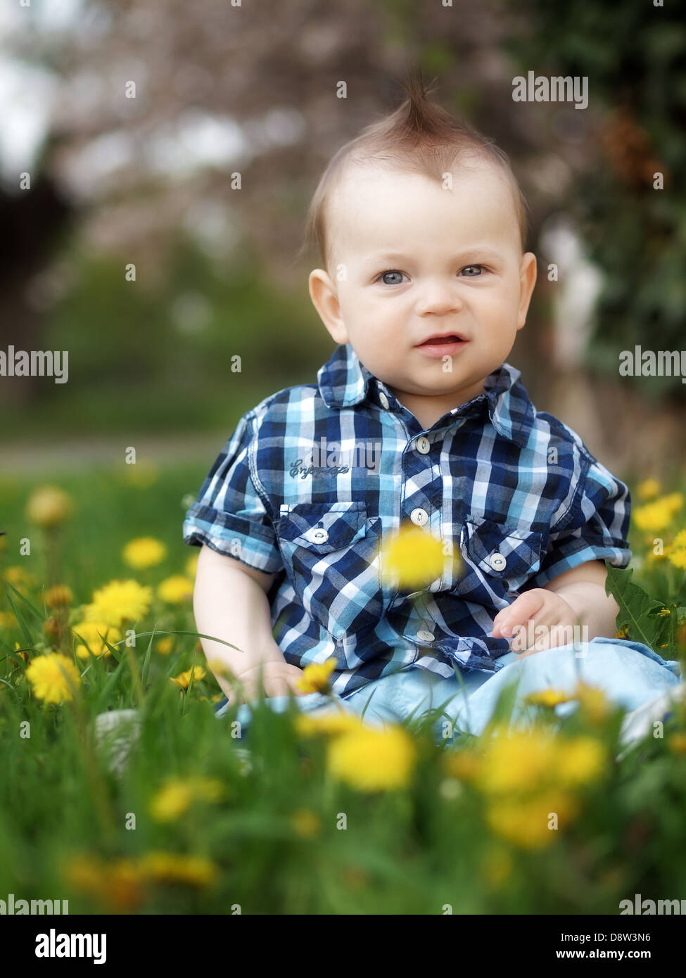 Outdoor baby in the spring Stock Photo - Alamy