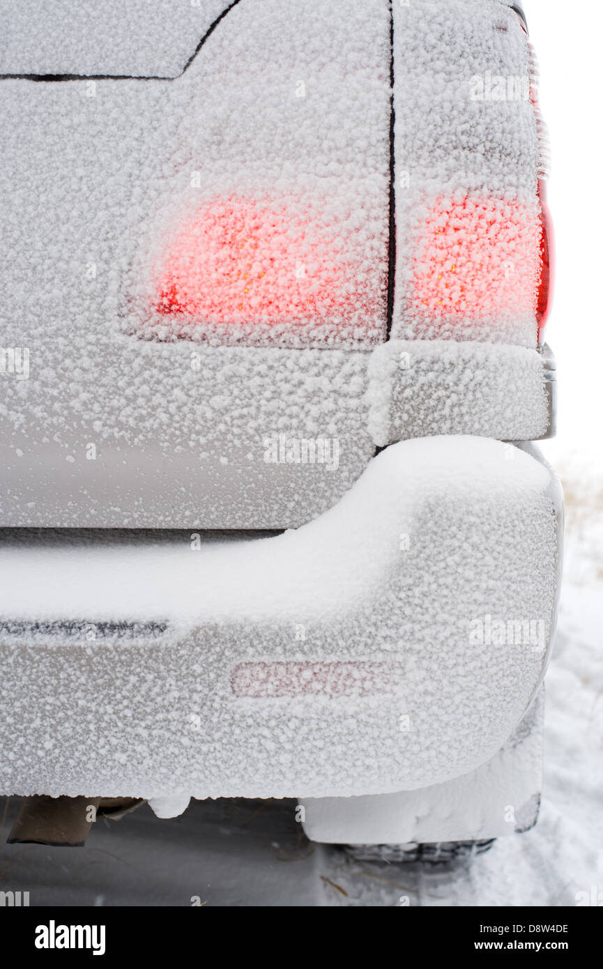 back part of car in winter Stock Photo - Alamy