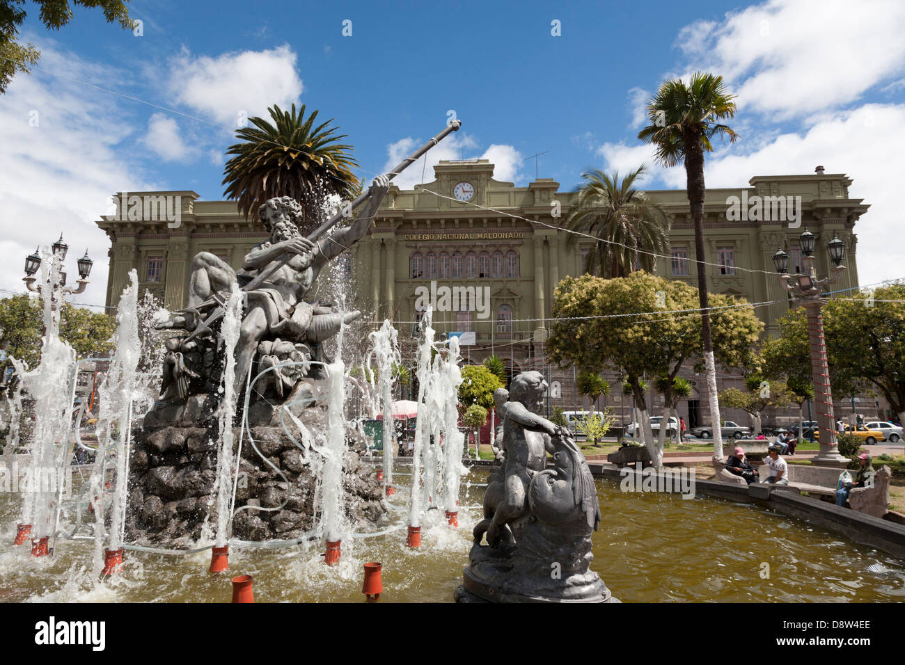 Colegio Nacional Maldonado, Parque Sucre, Riobamba, Ecuador Stock Photo ...