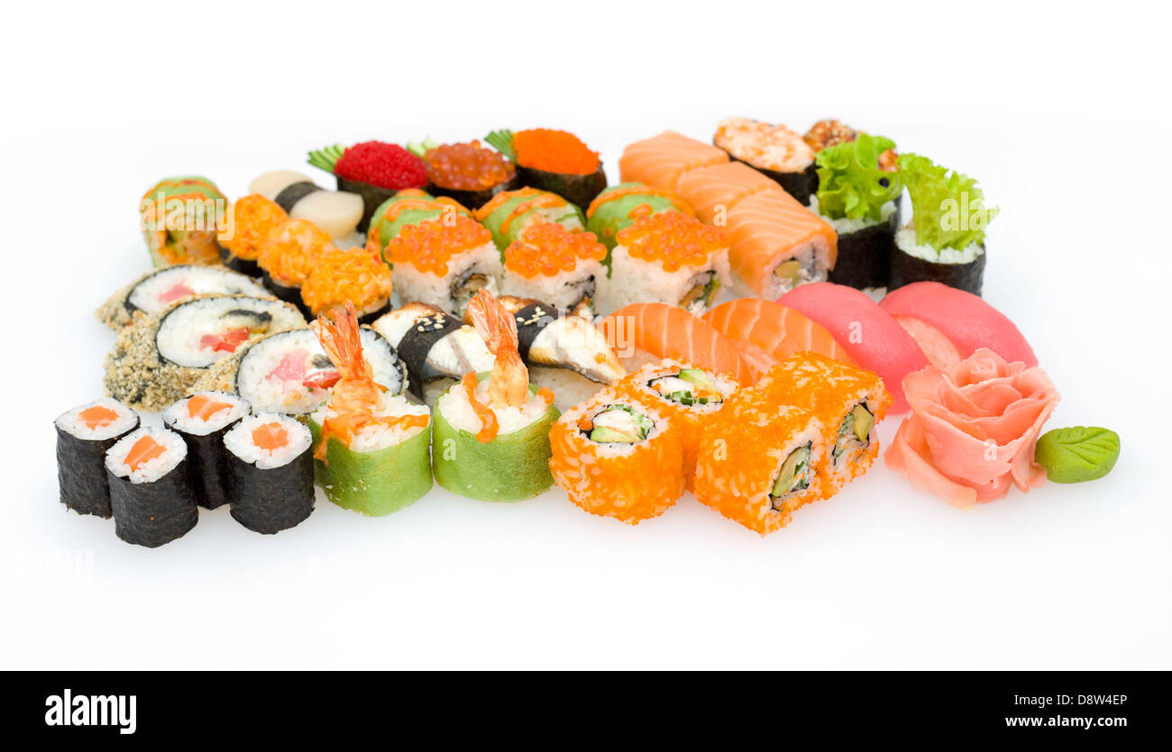 Sushi set soy sauce Cut Out Stock Images & Pictures - Alamy