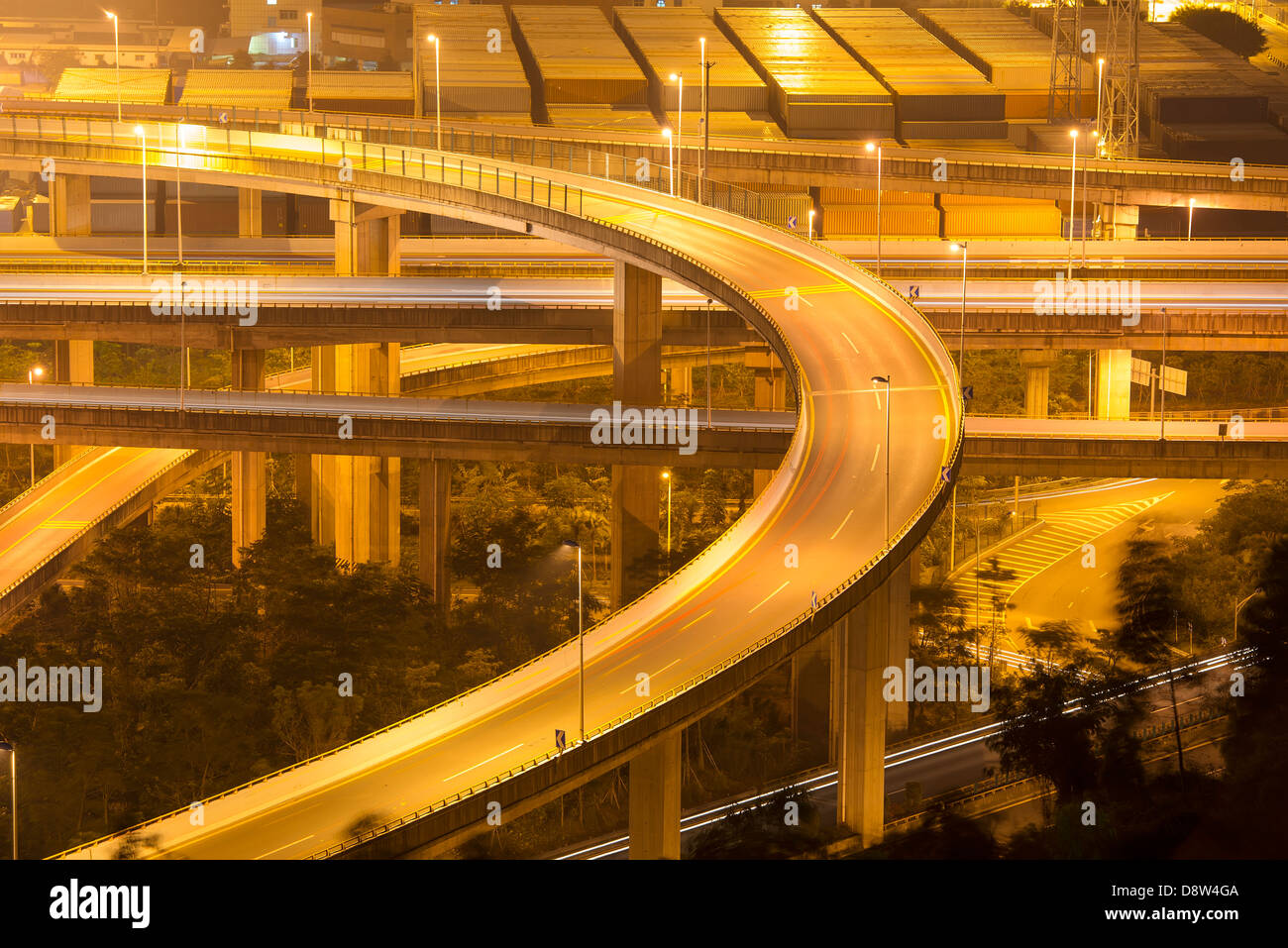 highway overpass at night Stock Photo - Alamy