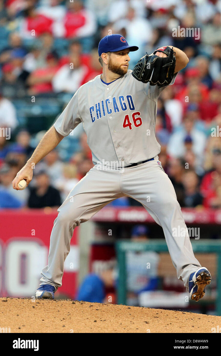 Anaheim, California, USA. 4th June 2013. Chicago Cubs starting pitcher ...