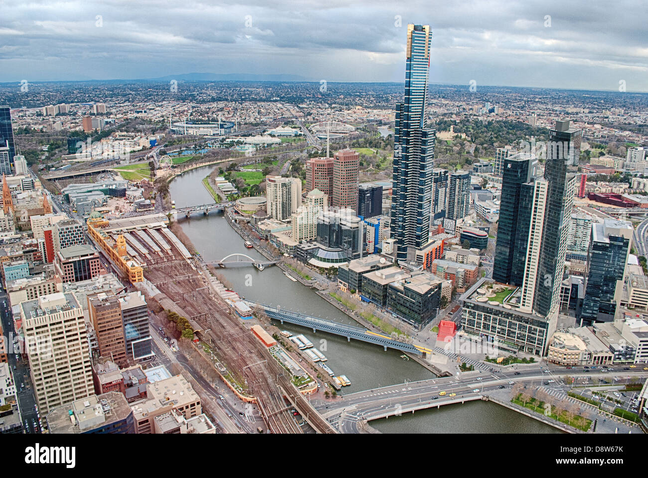 Elevated view of melbourne skyline hi-res stock photography and images ...