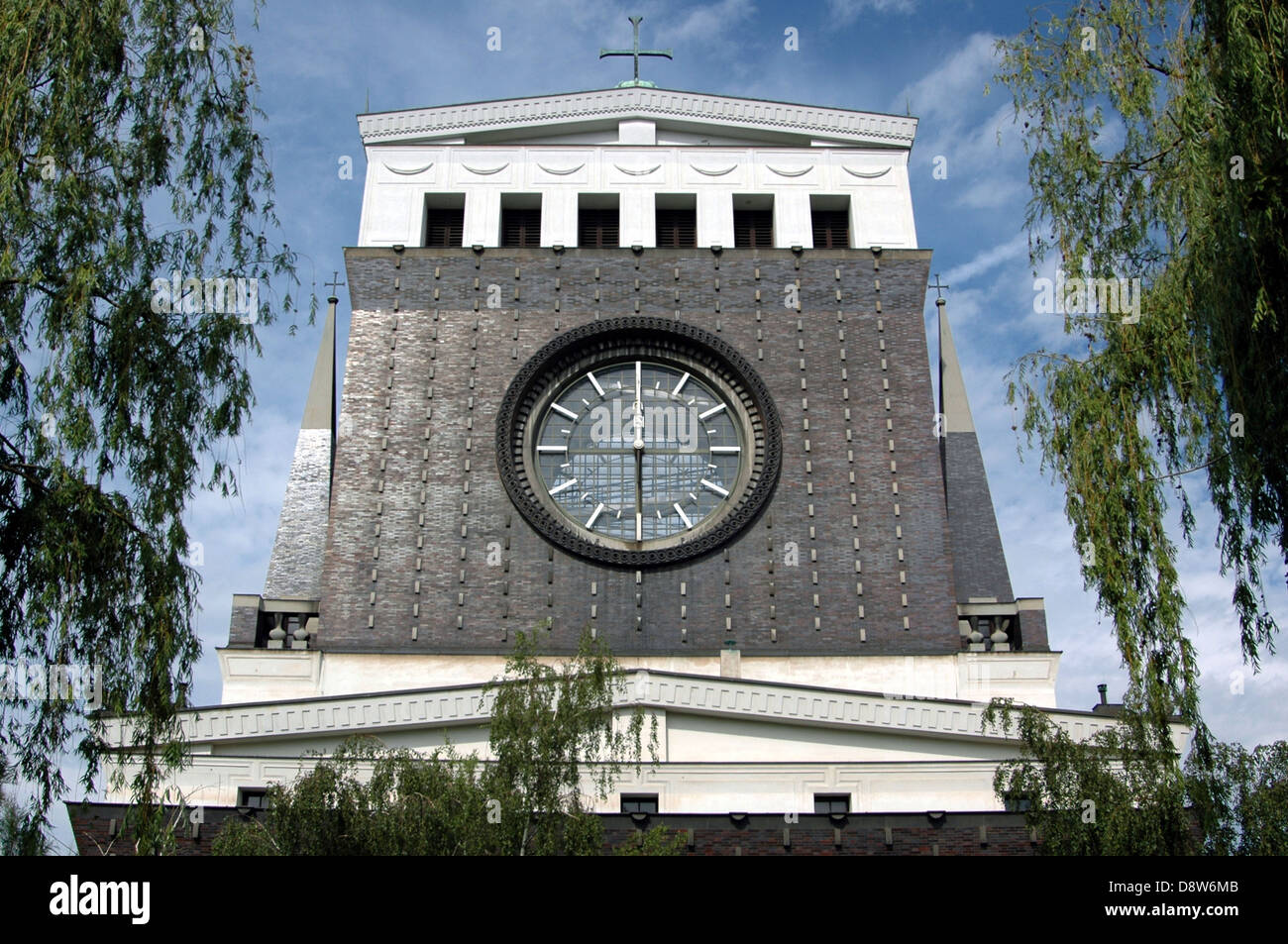 The glazed clock tower of Roman Catholic church The Church of the Most ...