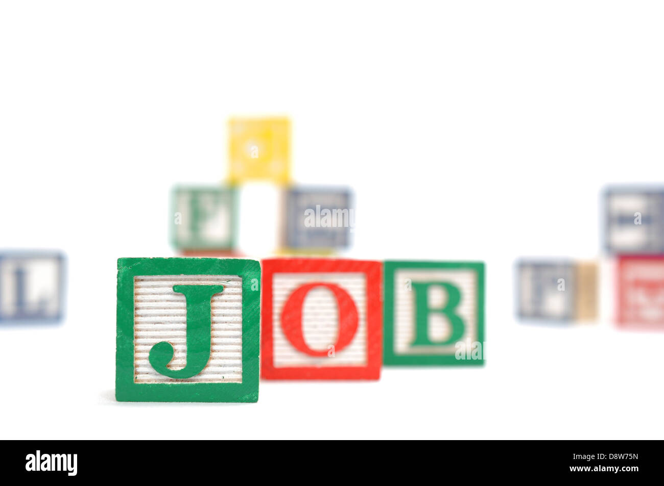 Alphabet Blocks spelling the words job Stock Photo - Alamy