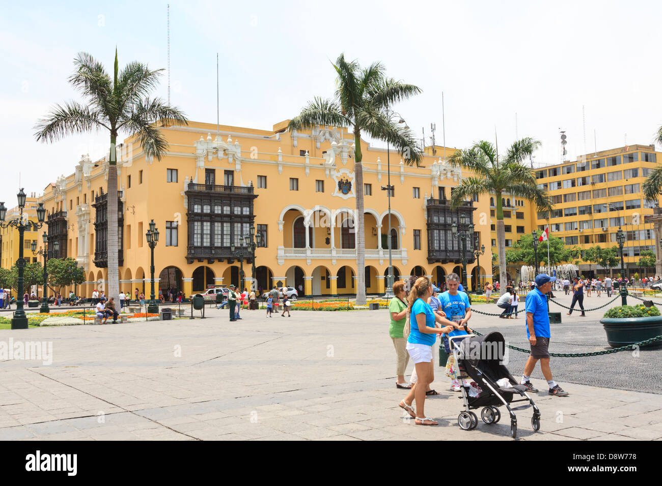 Municipalidad de Lima, City Hall, Plaza Mayor, Lima, Peru Stock Photo ...