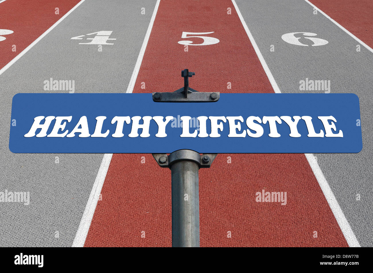 Healthy lifestyle road sign Stock Photo - Alamy