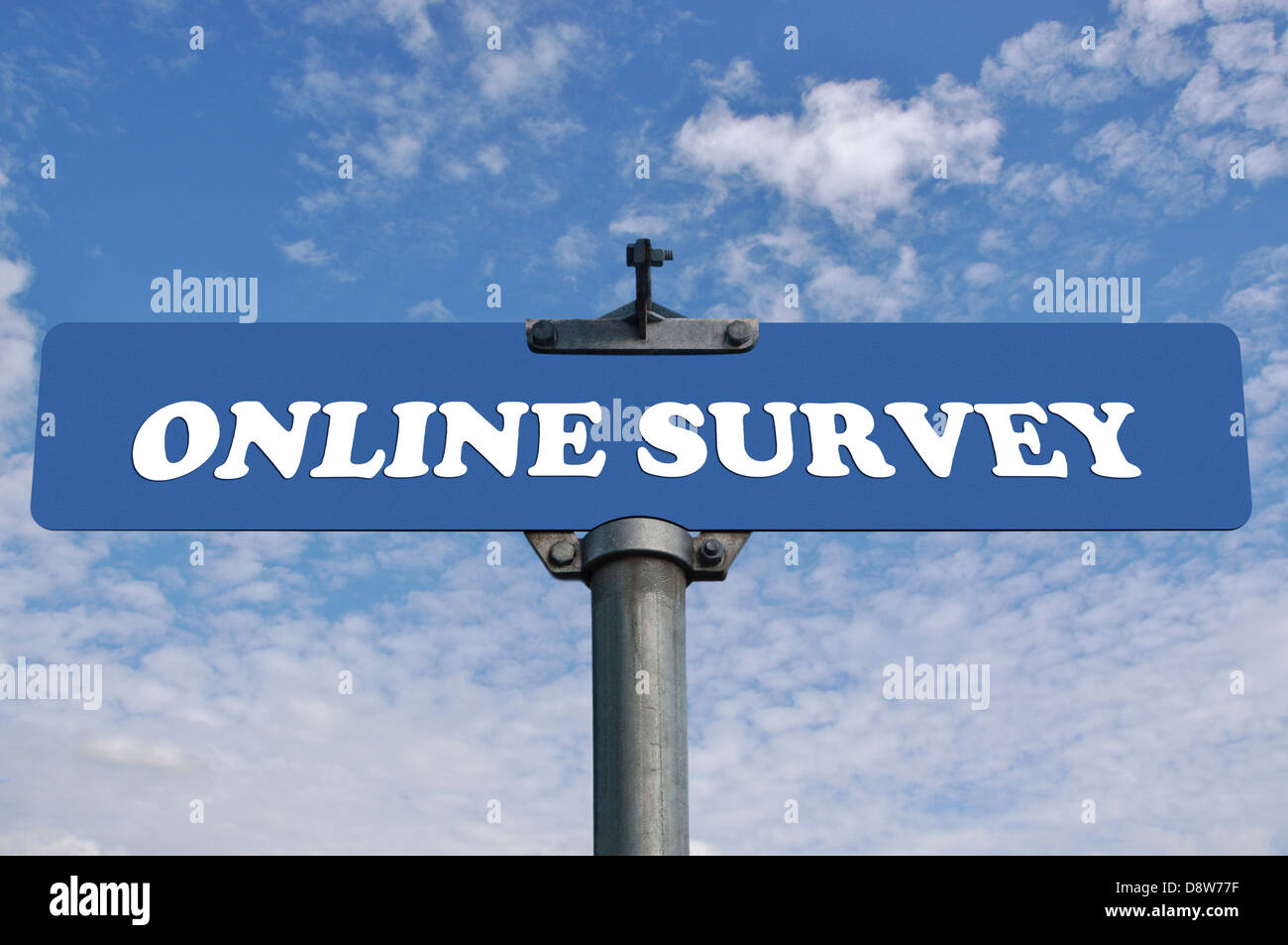 On line survey road sign Stock Photo - Alamy