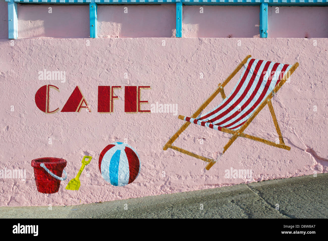 Painted café sign Stock Photo - Alamy